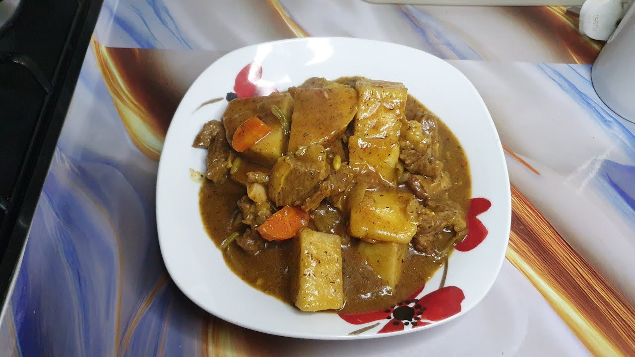 Beef and yam stew - YouTube