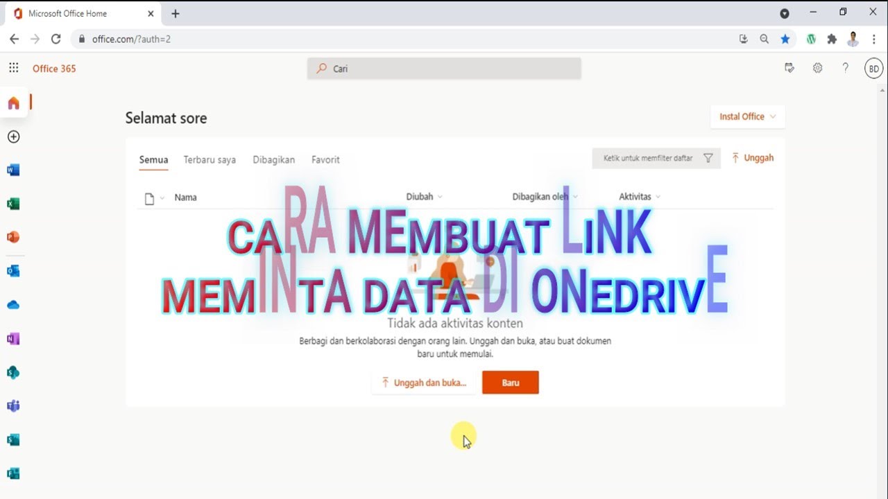 Cara Membuat Link Meminta Data Di OneDrive - YouTube