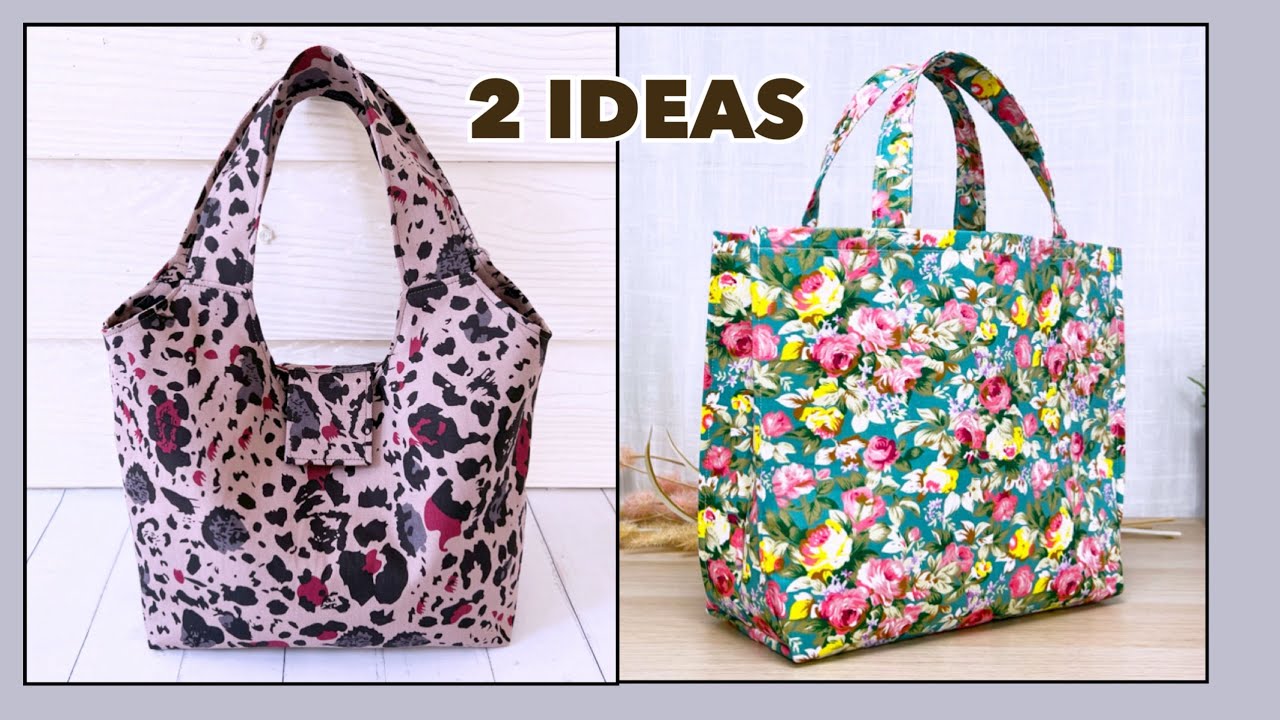 2 IDEAS HANDBAG HOW TO MAKE CUTE HANDBAG | TOTE BAG SEWING TUTORIAL ...