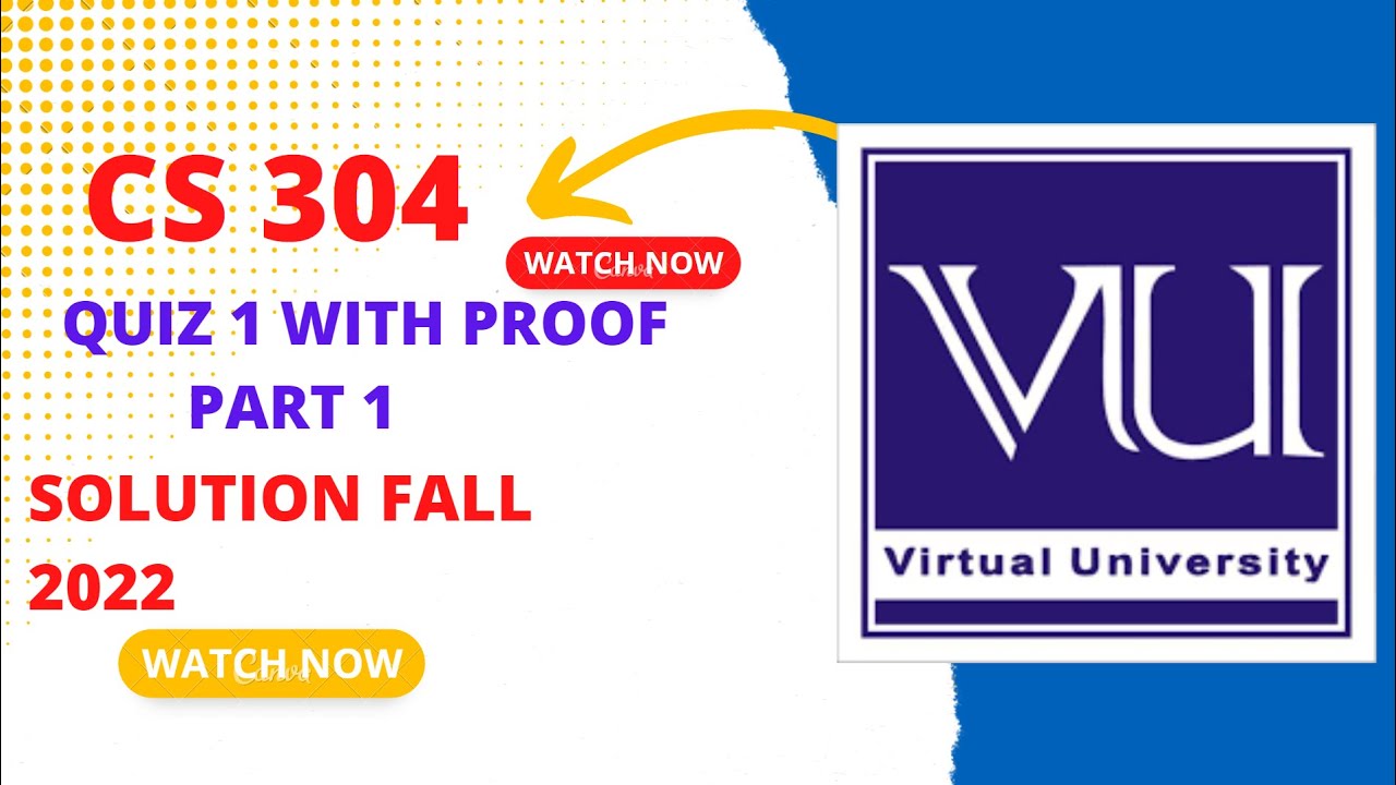 Cs304 Quiz 1 With Proof Part 1 Oob Cs304 Quiz 1 Youtube