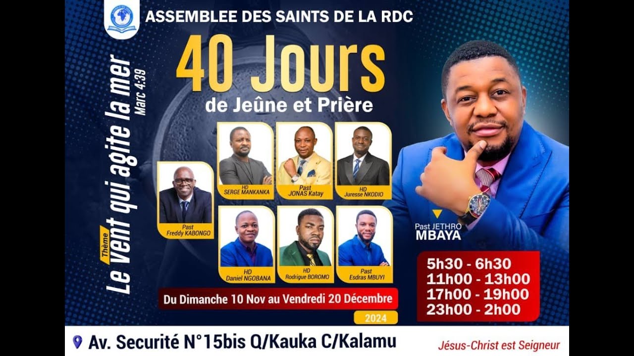 40 JOURS DE JEUNE ET PRIERE /Thème: Le vent qui agite la mer le 12/12 ...