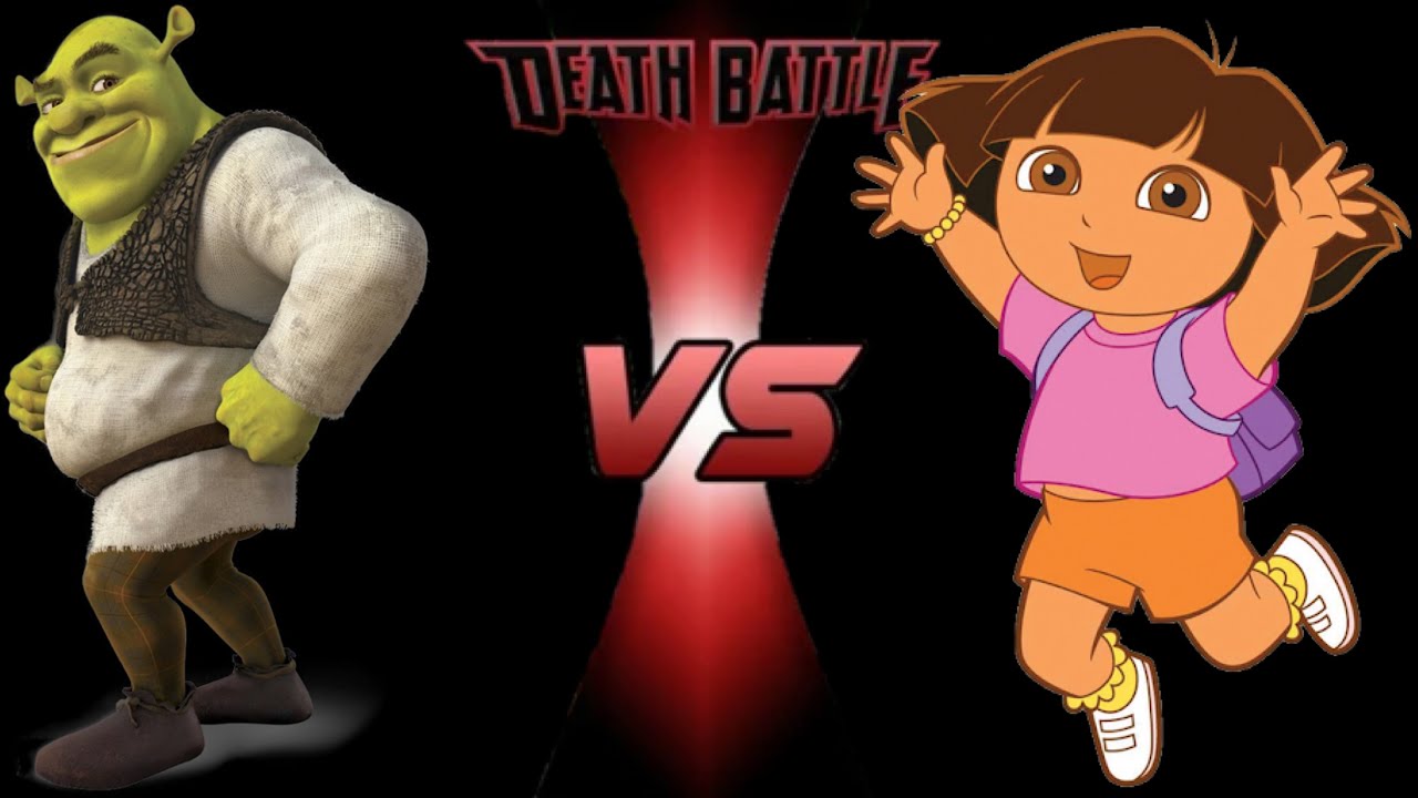 Shrek fights Dora The Explorer (very epic) - YouTube