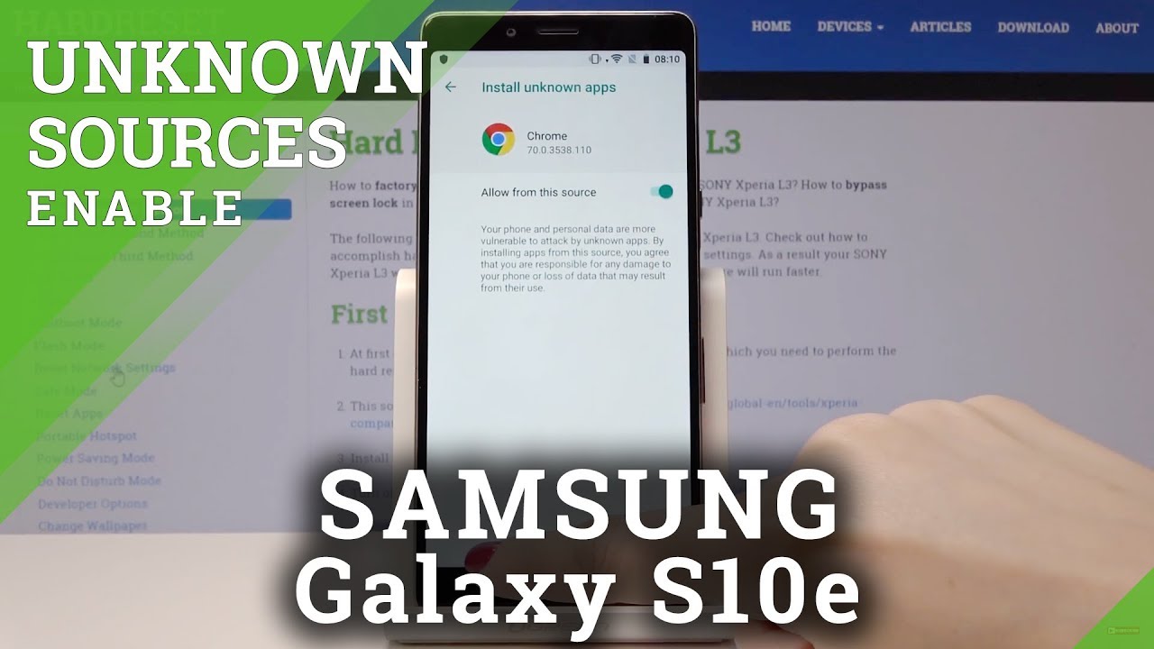 Unknown Sources in SAMSUNG Galaxy S10e - Allow App Installation - YouTube