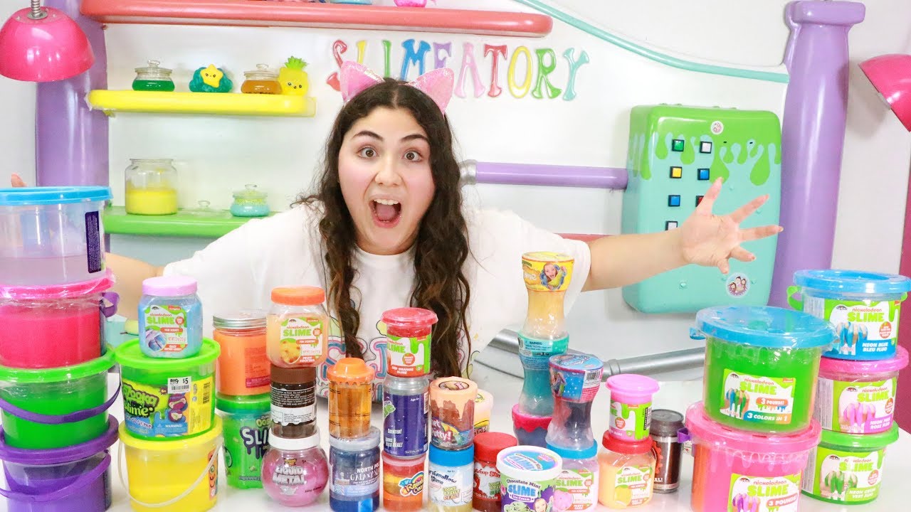 MIXING ALL OF MY STORE BOUGHT SLIMES FROM 2018 to get new ones ...