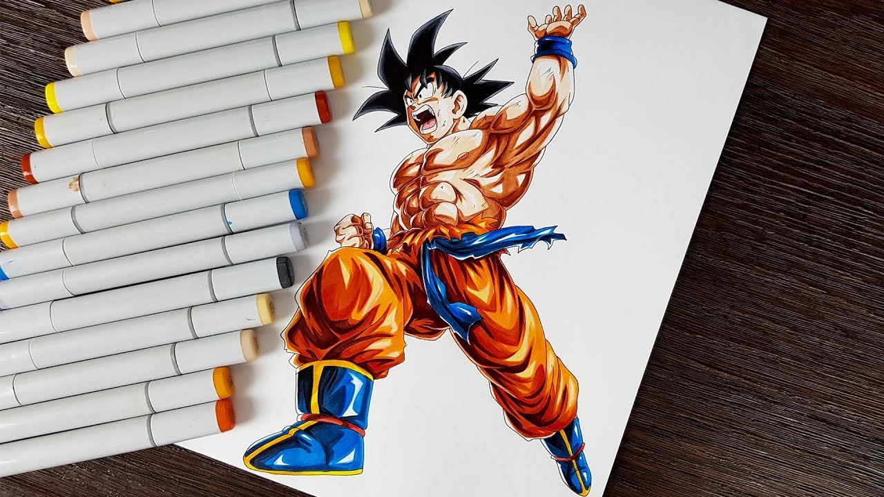 Drawing Goku Battle Damaged - YouTube
