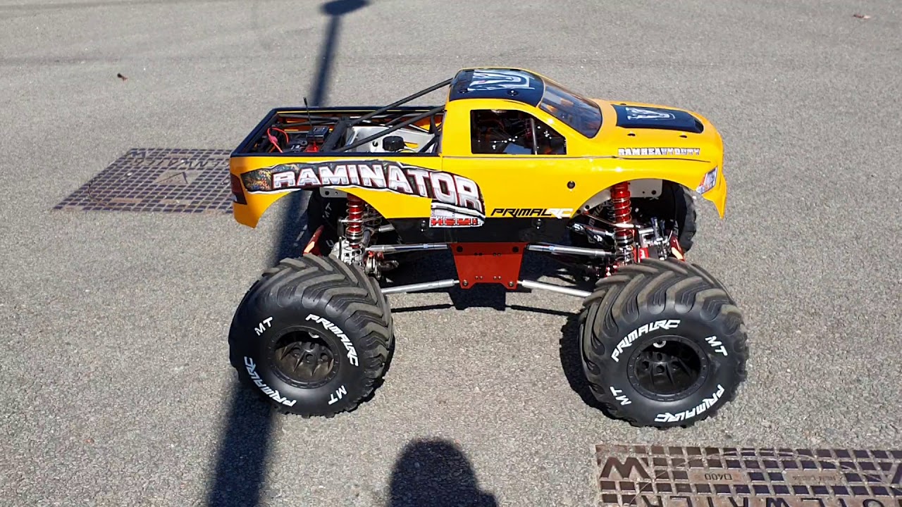 Primal rc raminator topspeed 20mph run - YouTube