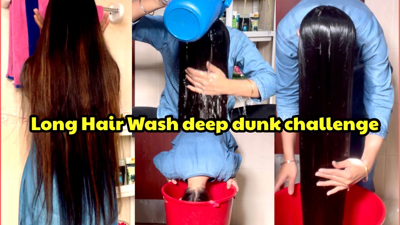 Heavy Shampoo Hair Wash long hair |Long Hair Deep Dunk Challenge | Hair ...