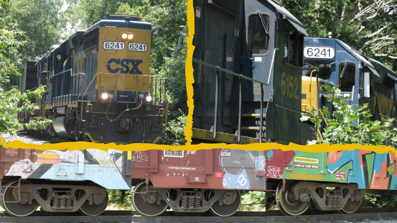 CSX 6241 ~ CSX 6152 ~ Medfield Massachusetts Freight Train ~ Train ...