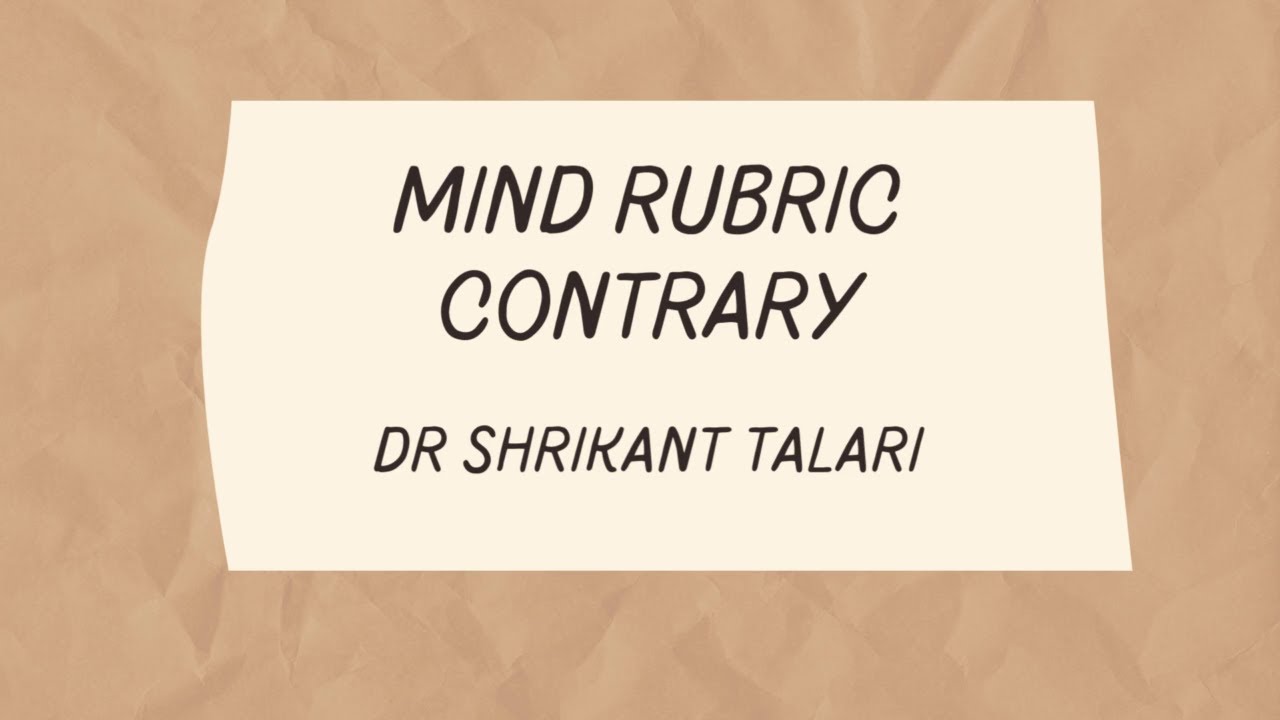 Mind Rubric | Contrary | Dr Shrikant Talari - YouTube