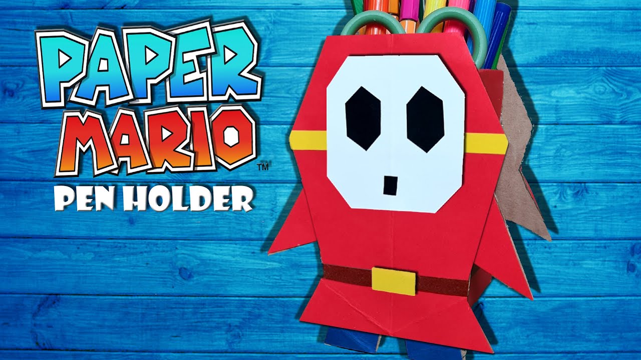 Shy Guy Stiftehalter basteln Paper Mario - shy guy pen holder paper ...