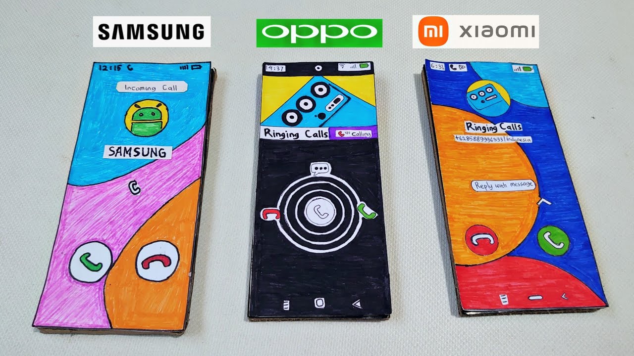 Cardboard Phone SAMSUNG VS OPPO VIBER VS XIAOMI incoming calls ...