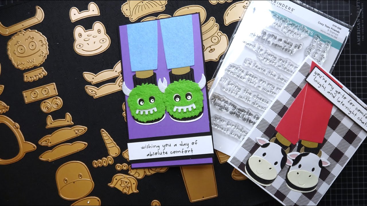 Spellbinders Cozy Toes Friends Add On Dies Tutorial in Felt! Now ...