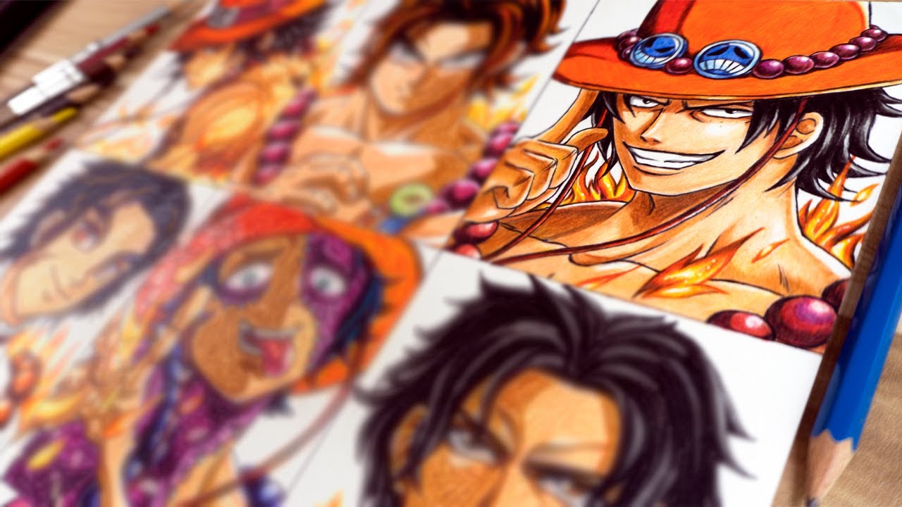 Drawing Portgas D. Ace in Different Anime Style | One Piece - YouTube