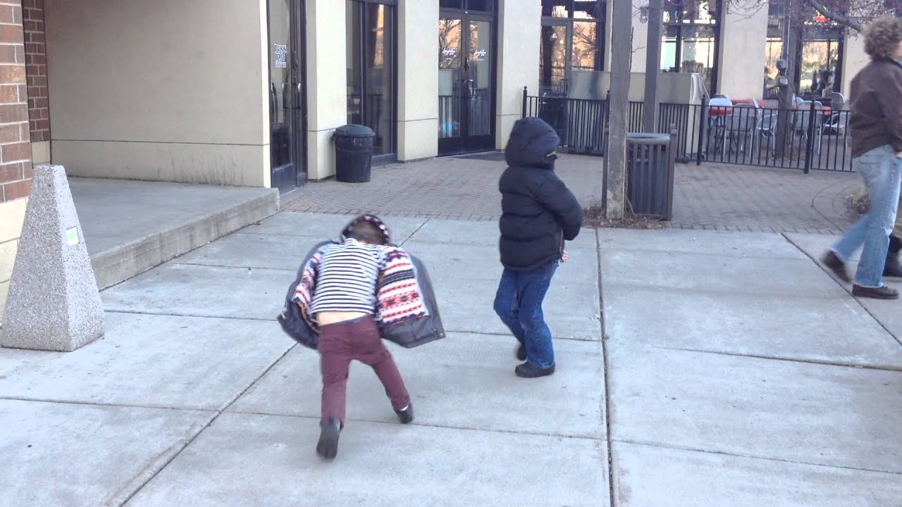 Silly boys put their coats on backwards. - YouTube