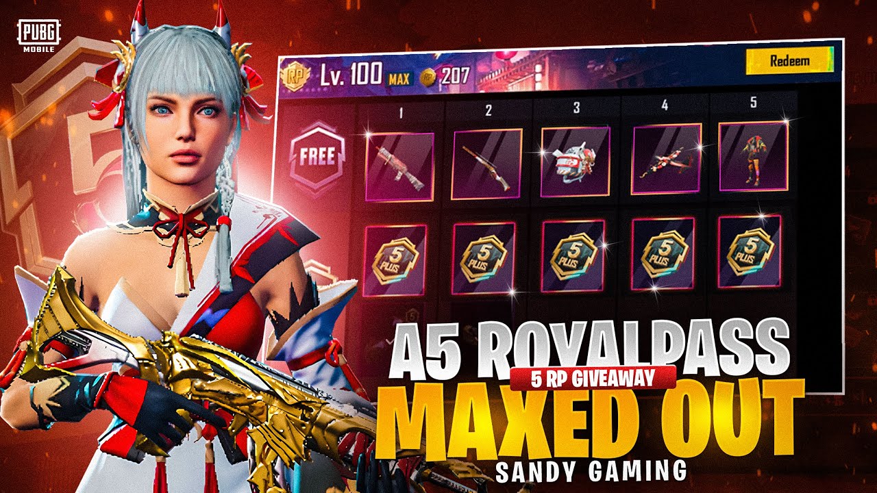 NEW A5 ROYAL PASS MAXOUT 1 TO 100 RP | 5 ROYAL PASS GIVEAWAY 🔥 PUBG ...