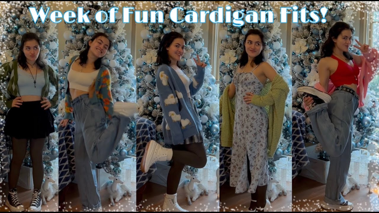 ⋆｡° Week of Fun Cardigan Outfits! °｡⋆ - YouTube