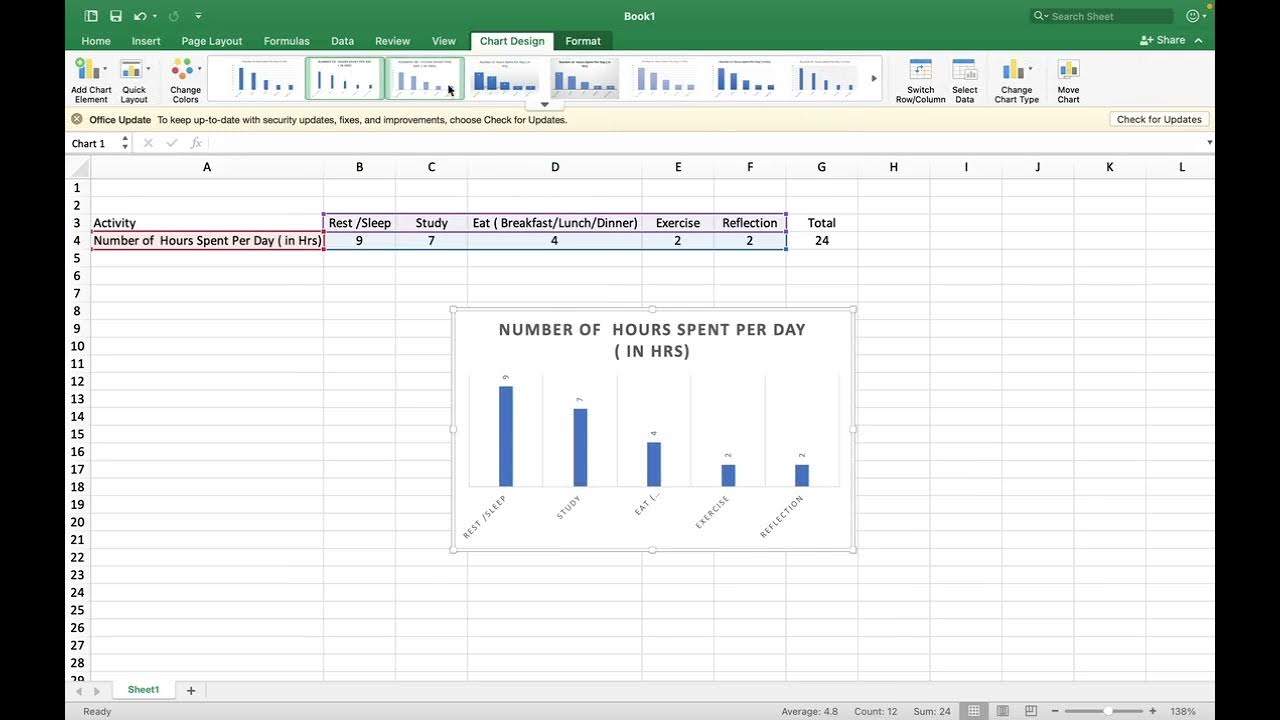 How to create column chart, line chart and pie chart by Mr Nor ...