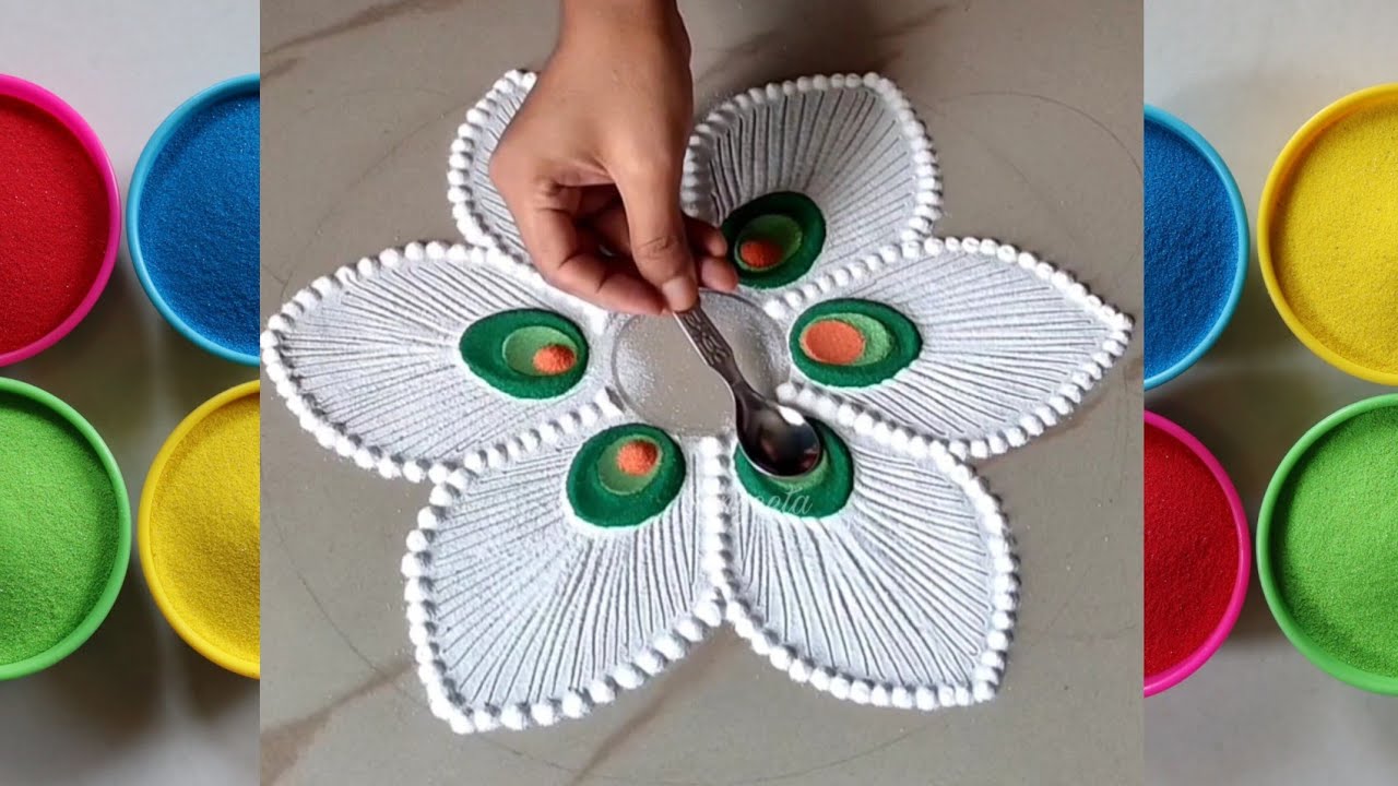 How to draw rangoli designs smartly - easy & simple rangoli designs ...