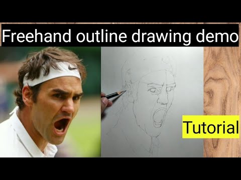 How to draw outline freehand from Reference photo | drawing Roger ...