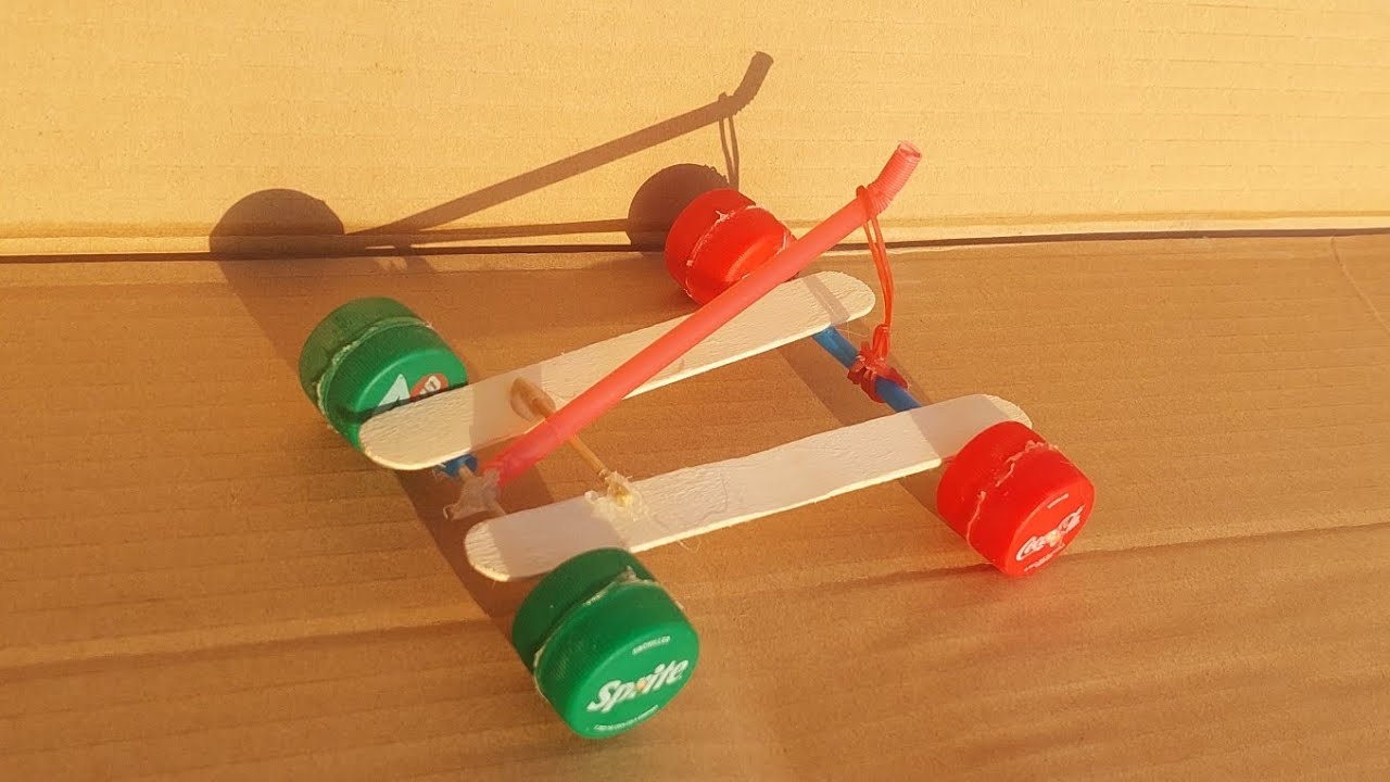 How to Make a Mini Rubber Band Car at Home | Simple DIY Toy Car - YouTube