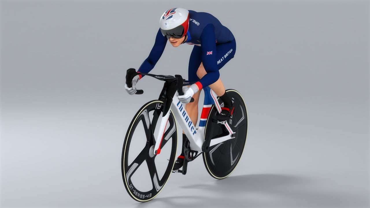 Track Cyclist Animated HQ (Turbosquid) - YouTube