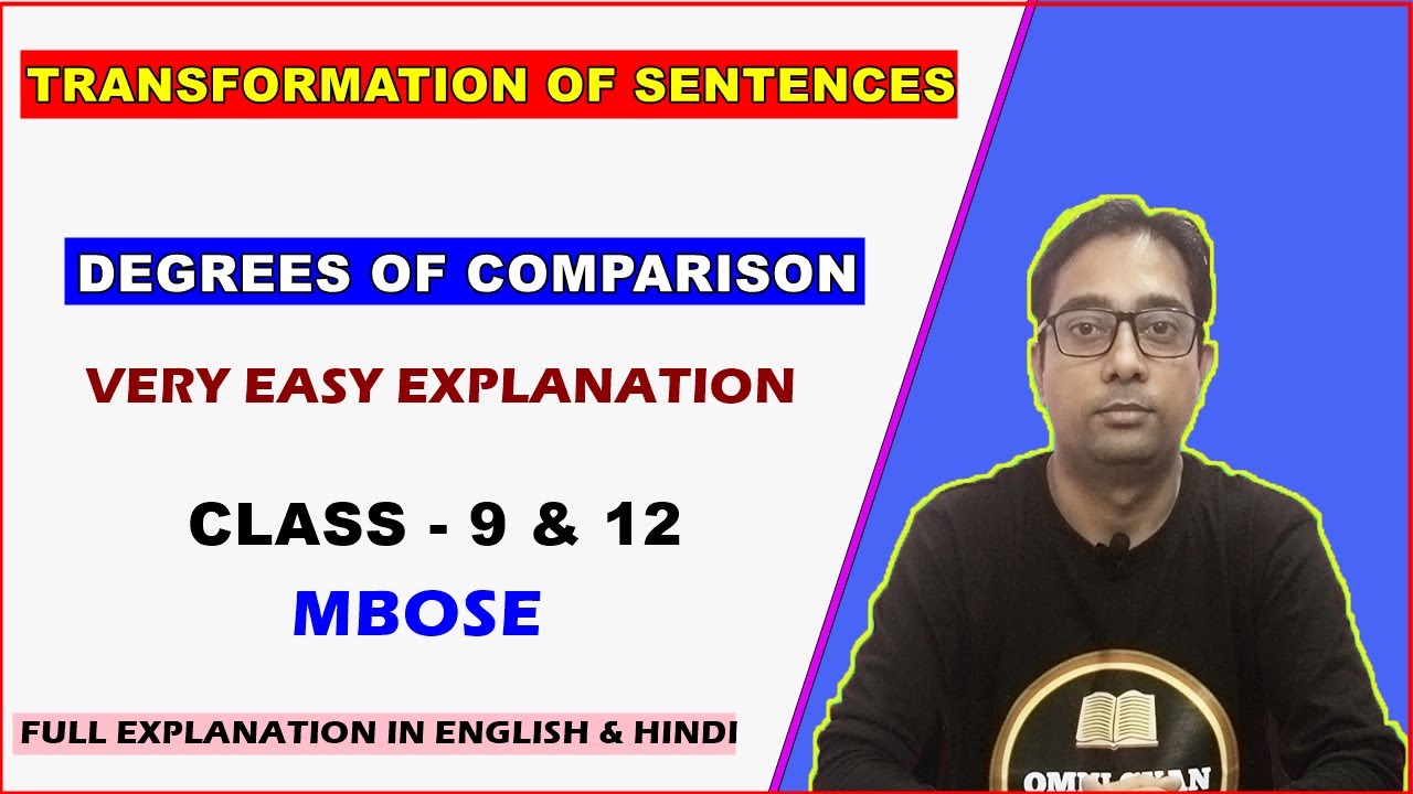 Transformation Of Sentences || Degrees Of Comparison || Class-9 & 12 ...
