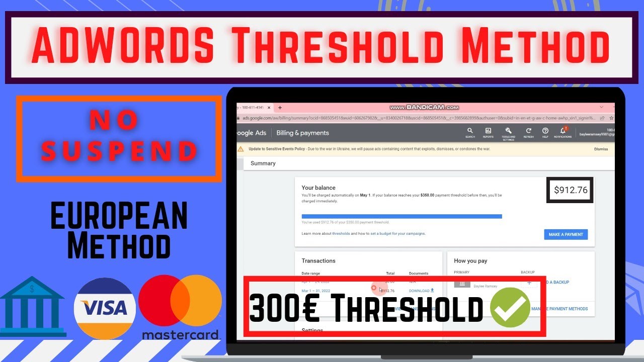 Google Ads $350 Threshold Method | Easy Way to create Adwords Account ...