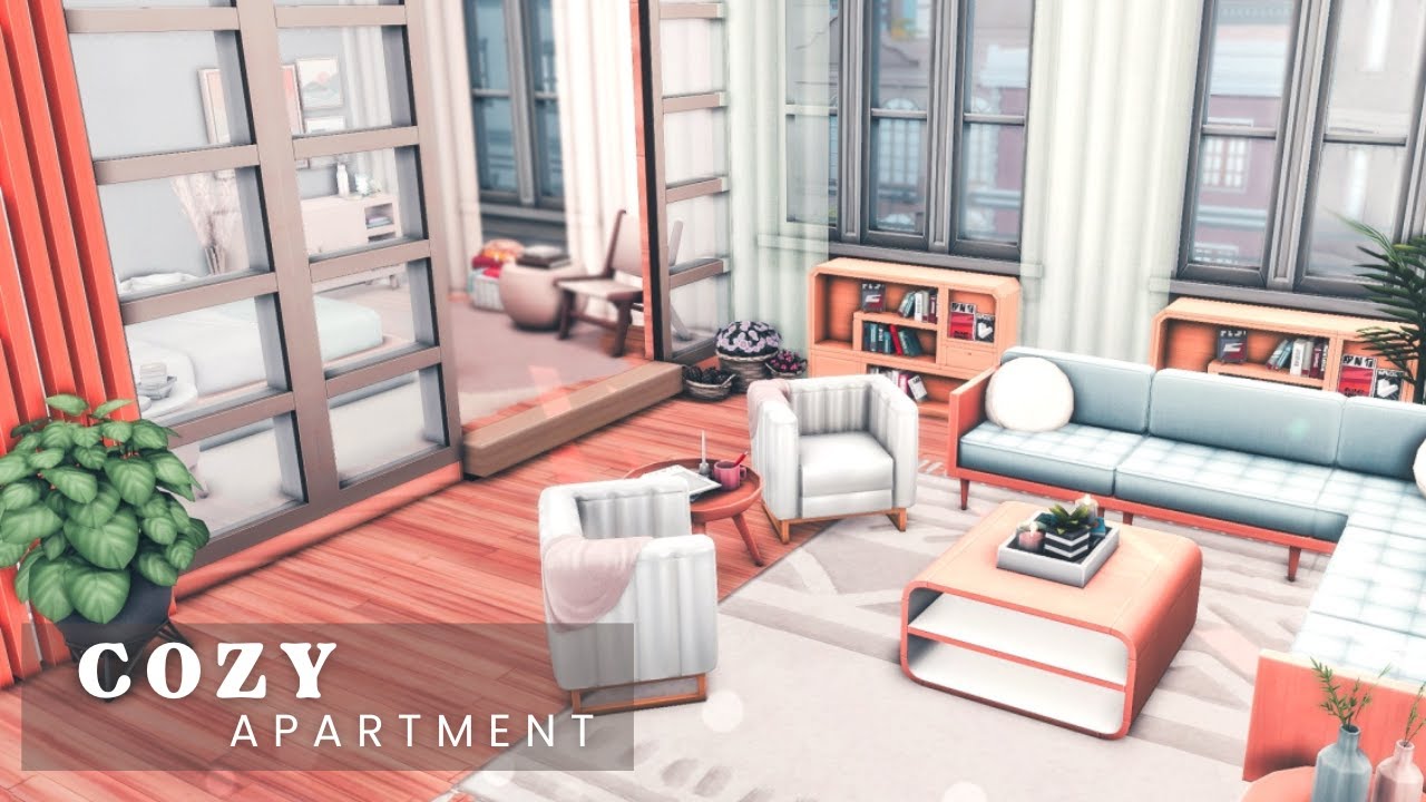 The Sims 4 COZY APARTMENT (NO CC) 🤎 | Sims 4 Speedbuild - YouTube