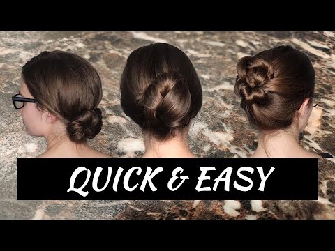 Three Quick and Easy Updos | Hair Buns in 3-Minutes Or Less! - YouTube