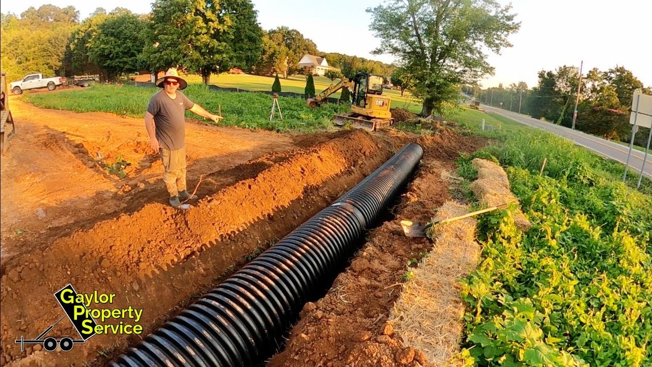 Installing a Culvert at our Storage Building Property - YouTube