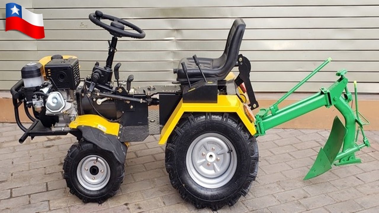 Mini tractor 4WD motocultor bencinero 15hp CHILE CB - YouTube