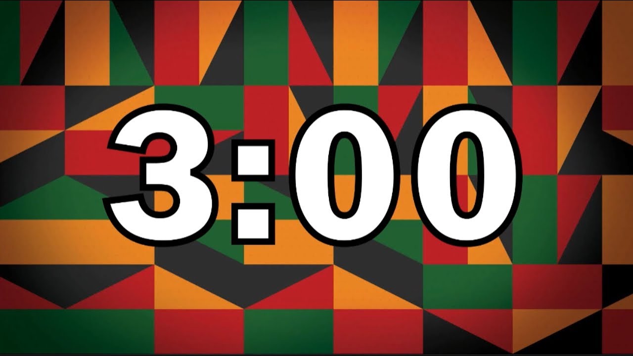 3 Minute Timer | Black History Month | Silent With Voice Chime, Alarm ...
