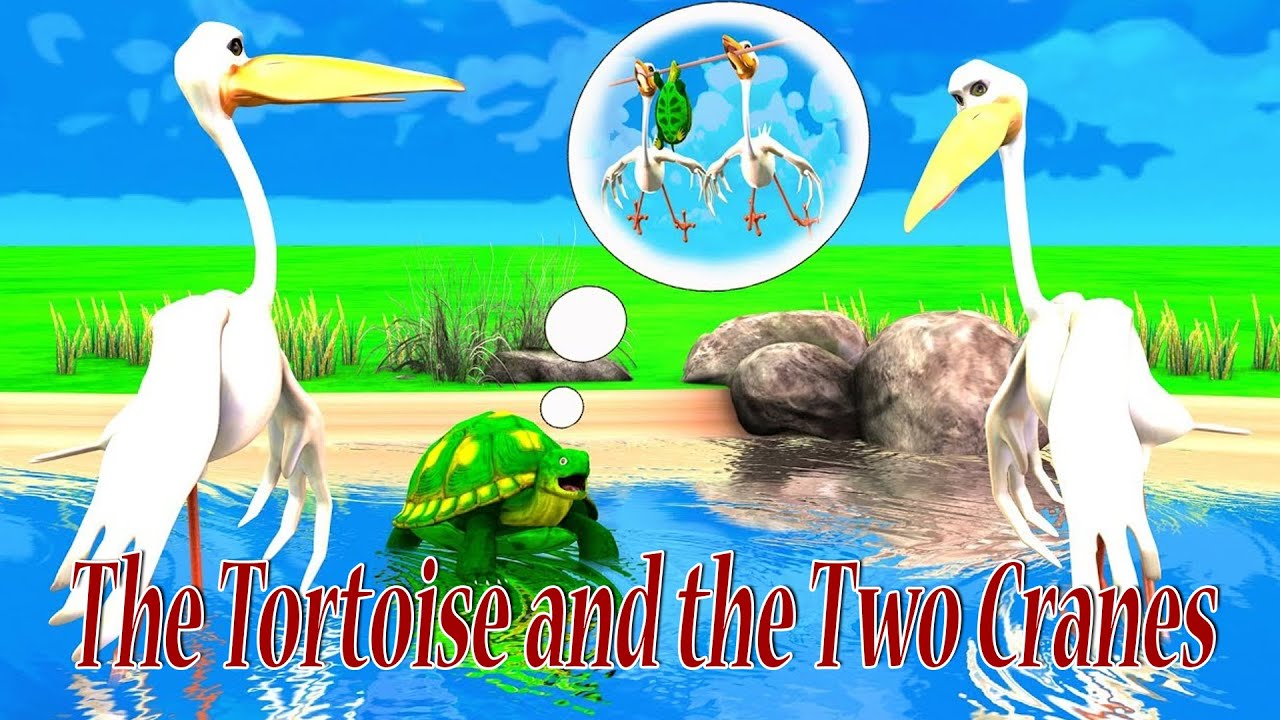 The Tortoise and the Two Cranes story - YouTube