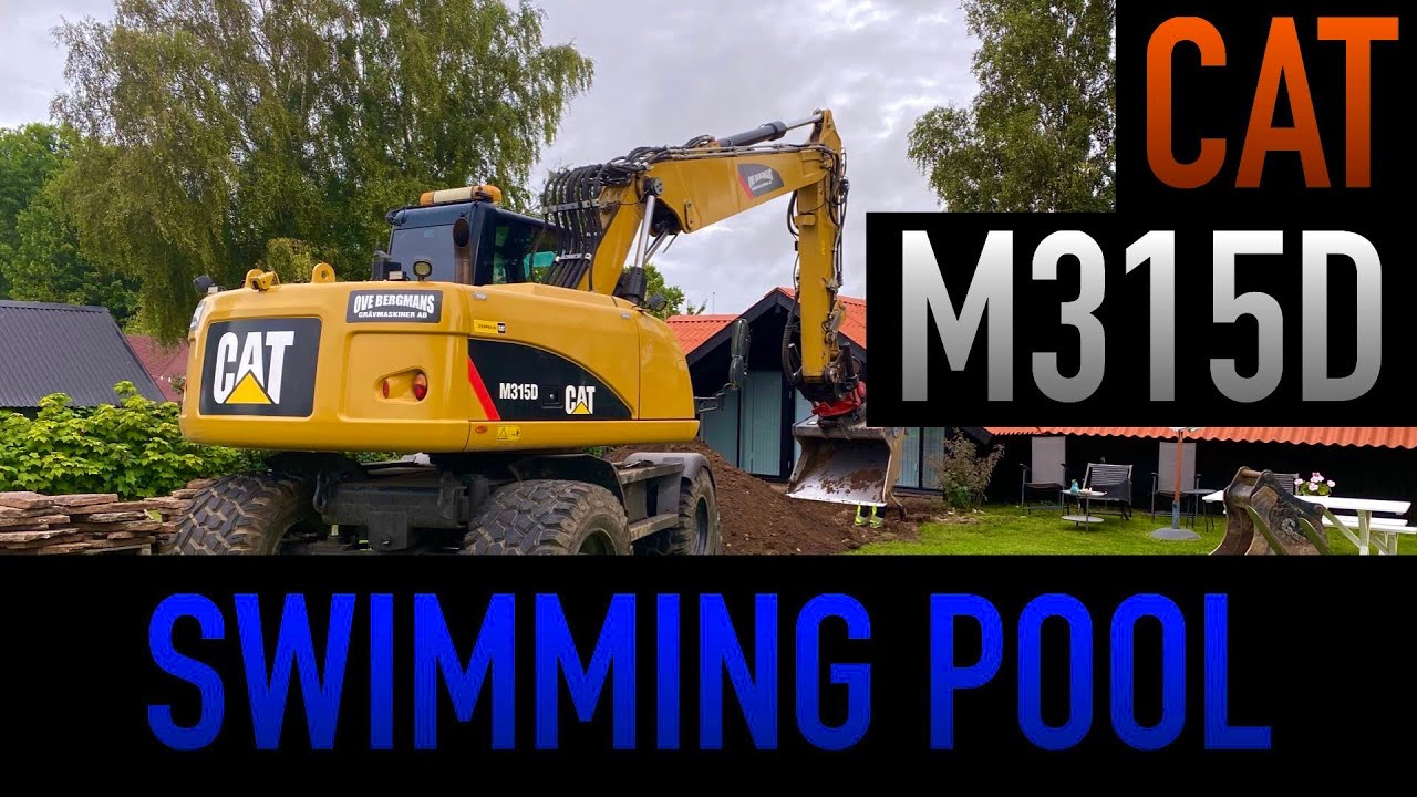 Swimming pool excavation CAT M315D #rototilt #tiltrotator #cat # ...