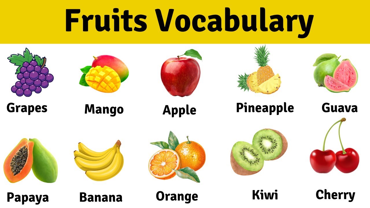🍎🍌Fruits Vocabulary | Learn Fruits Names in English with Pictures | Fun ...