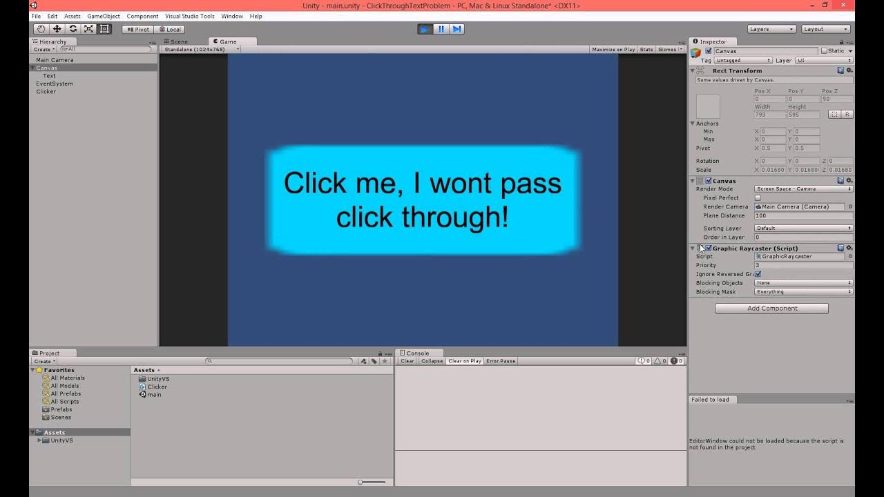 Unity 4.6 Pass Click Through UI Problem - YouTube