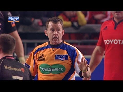 Don't mess with Nigel Owens ! This is Rugby ! Munster v Ospreys 02 ...