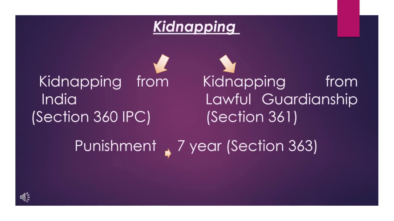 Kidnapping In Ipc - In this act abduction, wrongful restraint. - Lafa ...