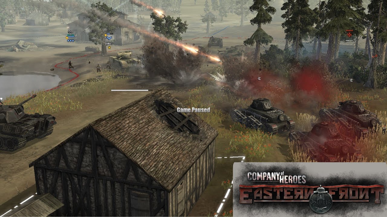 Company of Heroes 1 EF mod | 2vs2 | Awesome Tank Battles - YouTube