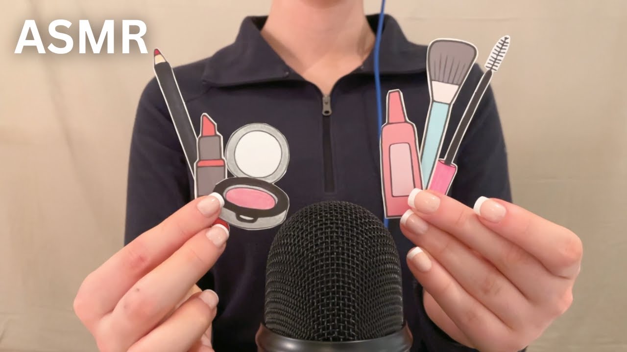 ASMR doing your makeup with paper cosmetics💄(layered sounds, tapping ...