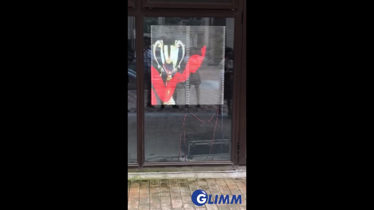 Transparent Flexible LED Foil in Window - YouTube