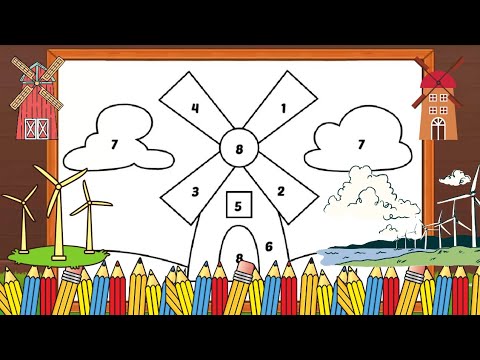 Windmill|Color|Coloring|Coloring by numbers|How to color|Learn - YouTube