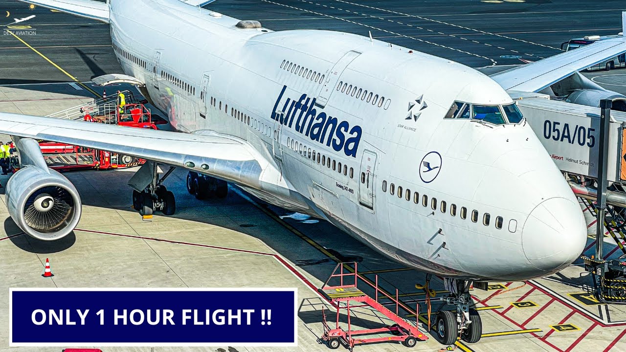 [4K] Is this the shortest Boeing 747 flight ?? | Lufthansa Boeing 747 ...