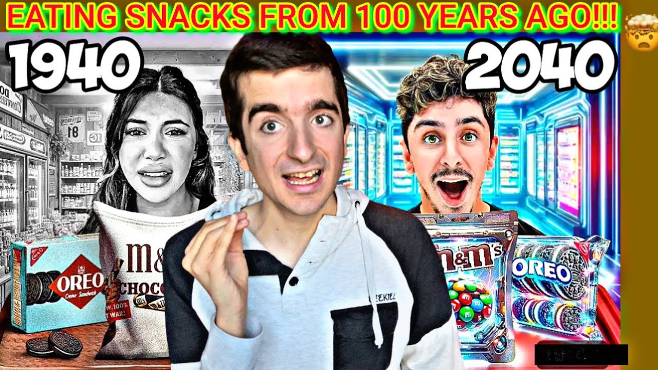 THESE SNACKS LOOK SO COOL!! Reacting to "EATING 100 YEARS OF SNACKS ...