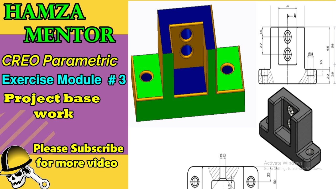 Creo parametric| how to make complex shape in exercise module 3|| work ...