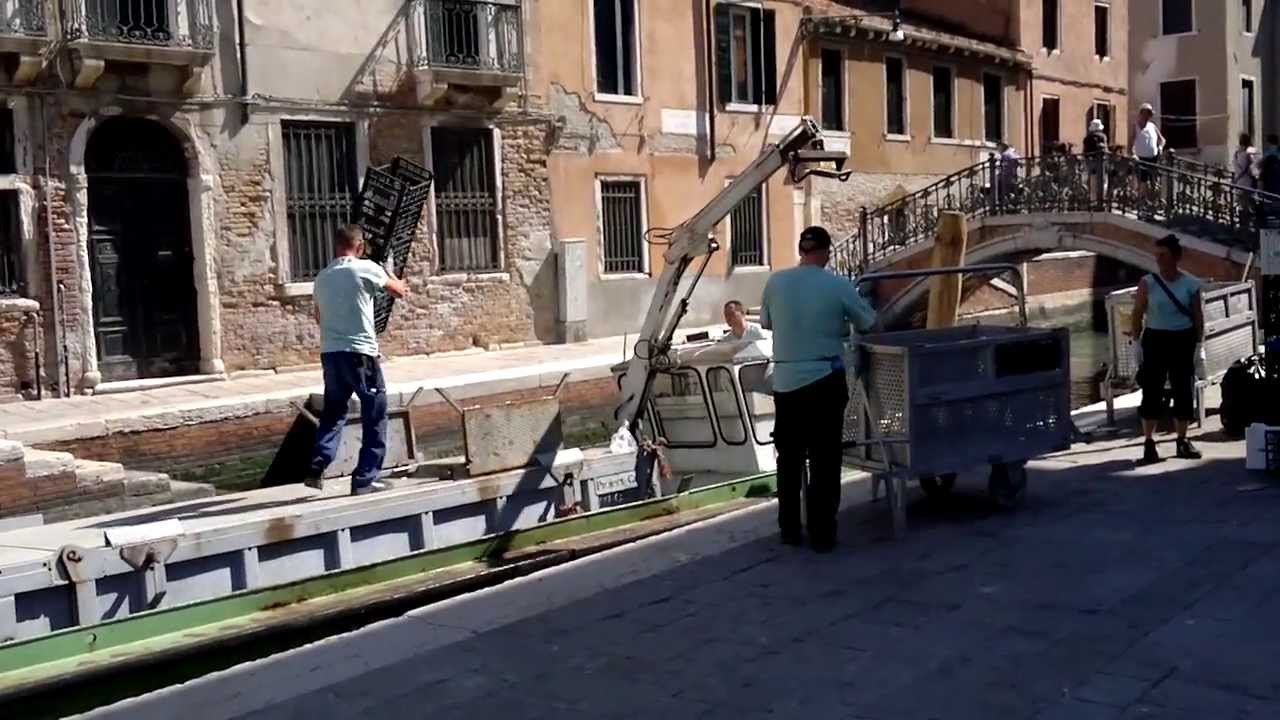Venice Italy Garbage Collection - YouTube