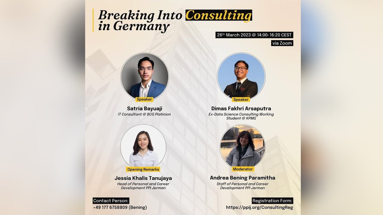 Breaking Into Consulting in Germany [Webinar] | PPI Jerman - YouTube