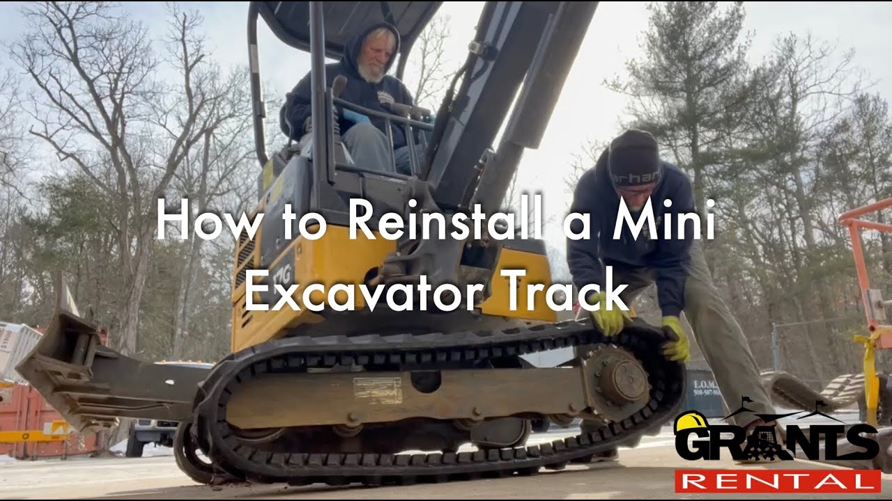 How to Reinstall a Mini Excavator Track - YouTube