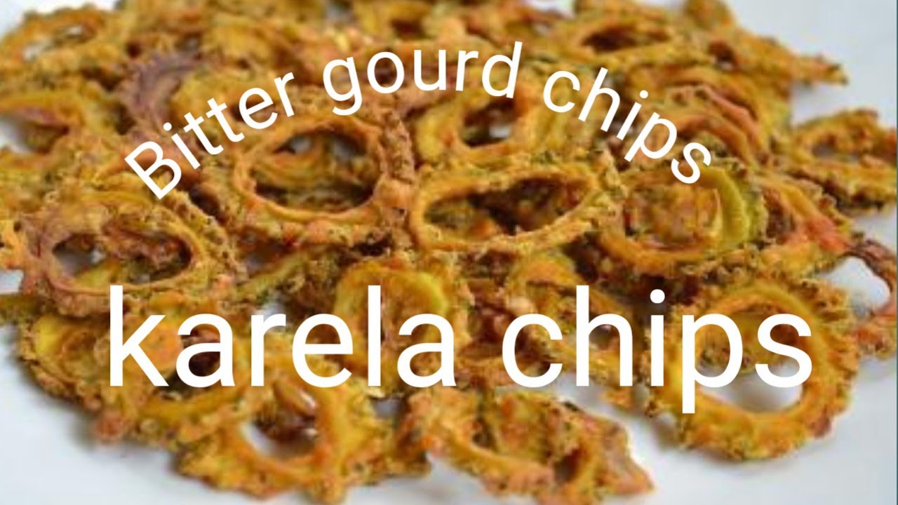 karela chips recipe | bitter gourd chips | hagalkayi or pavakkai chips ...