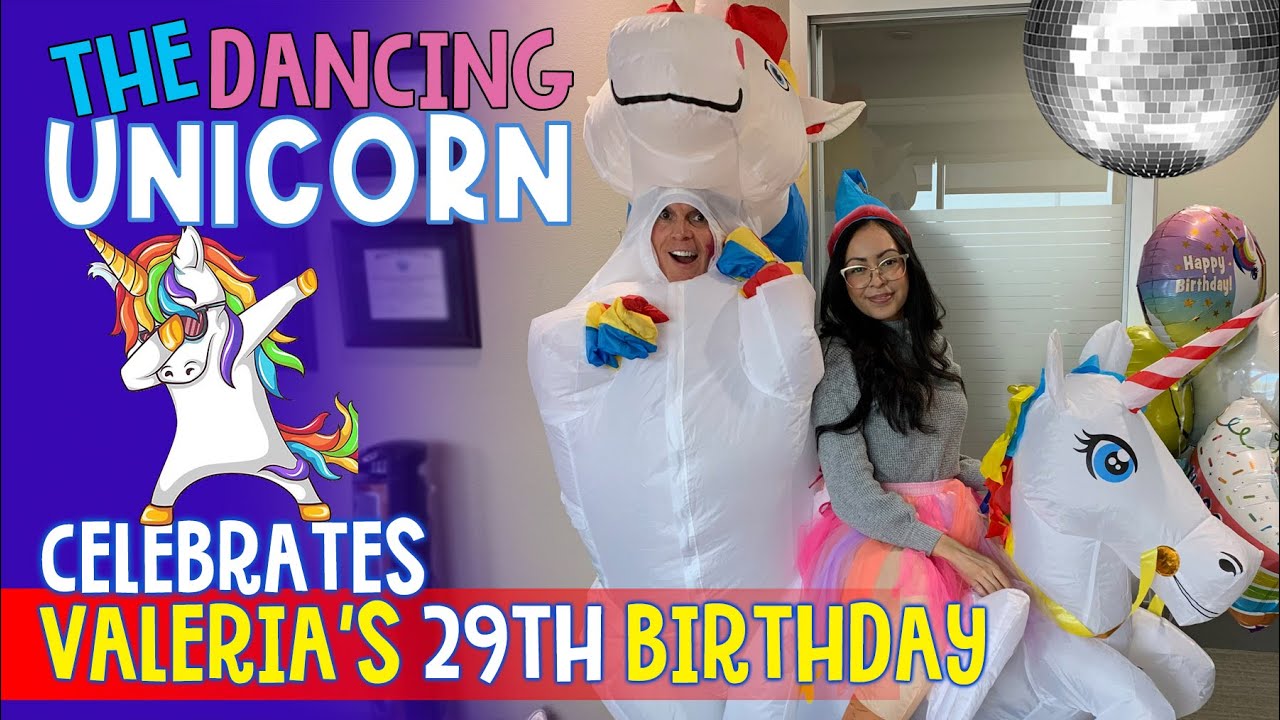 The DANCING UNICORN on Valeria's 29th Birthday - (PartyZams Singing ...